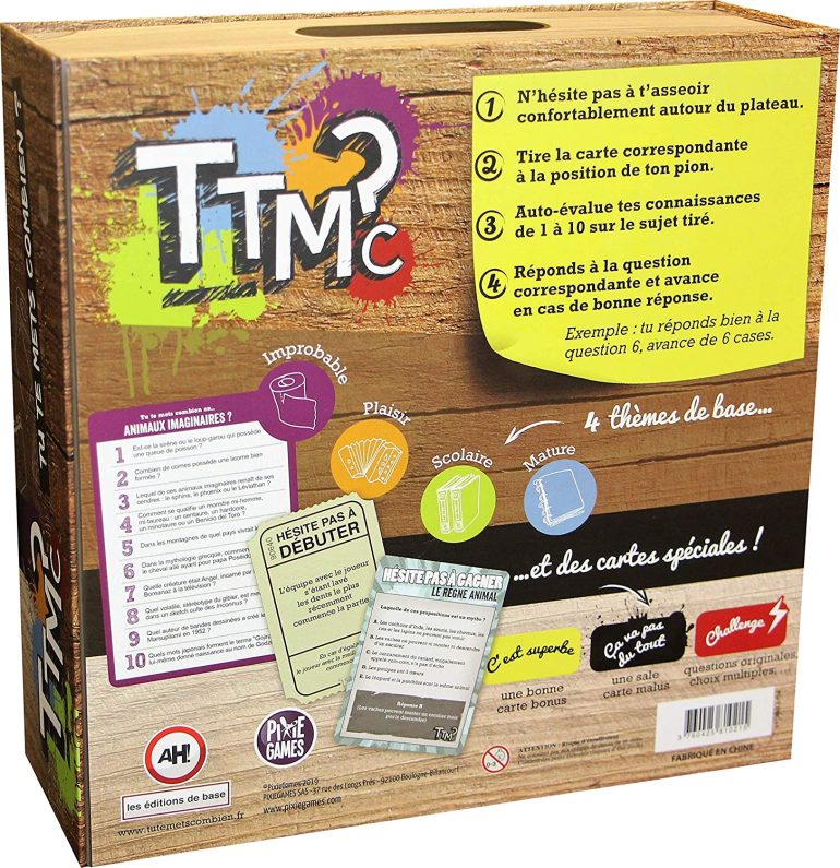 Jeu de société TTMC - Tu te mets combien ? Un Jeu d'ambiance / quiz ...